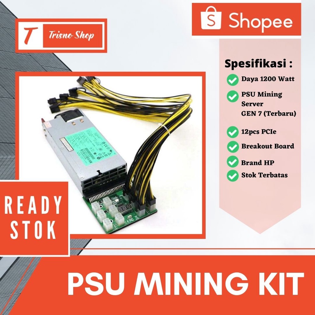 Jual Server PSU Mining Kit 1200 watt Platinum Merk HP - 12 Port Gen 7 ...