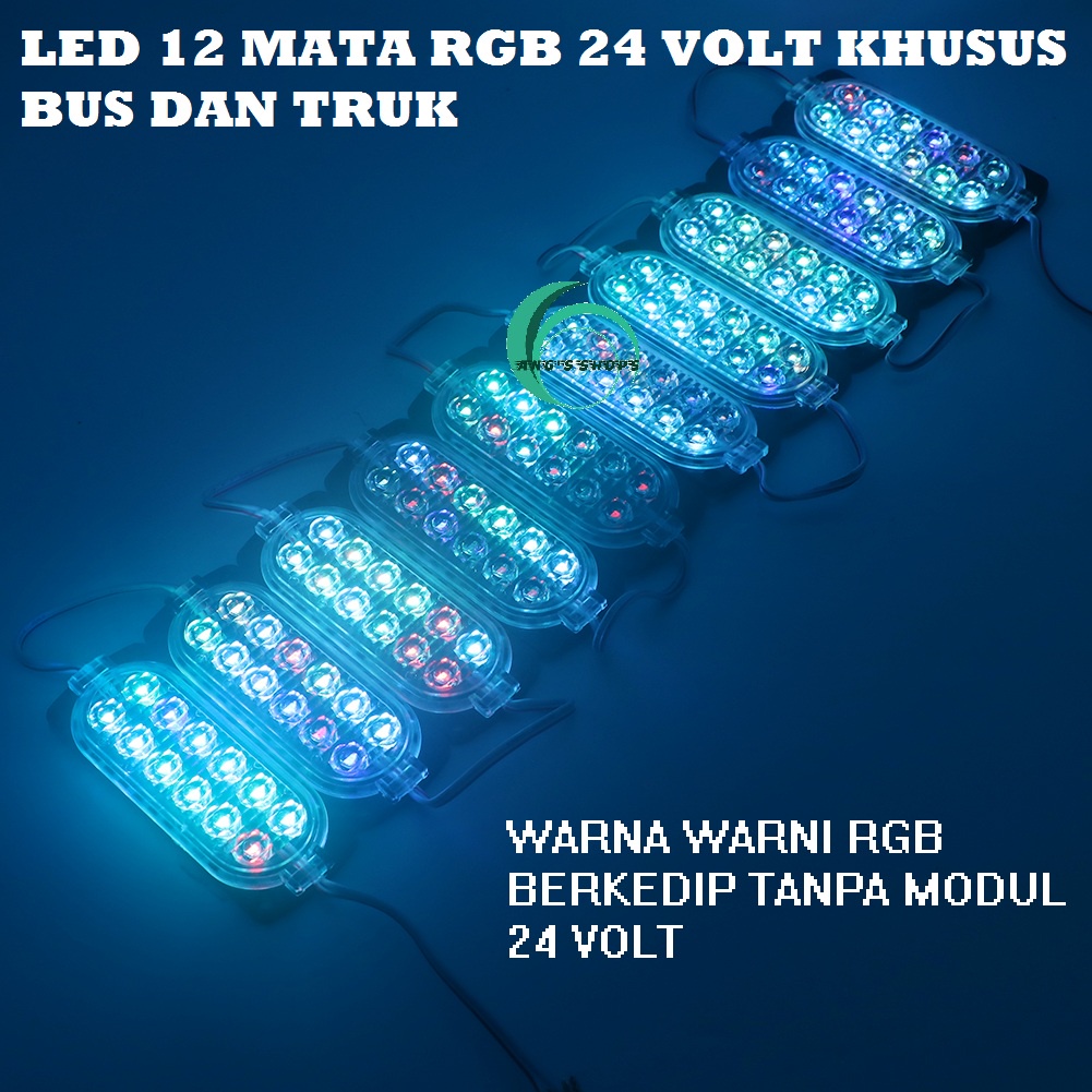 Jual LAMPU LED 12 mata RGB 24V Khusus Truck dan Bus Termurah | Shopee ...