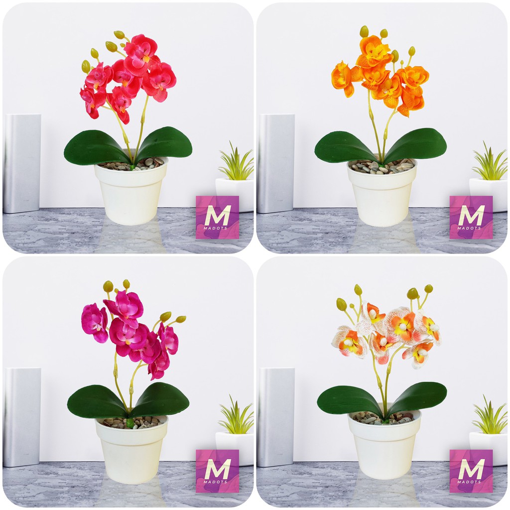 Jual Bunga Anggrek Artifisial Mini Hiasan Meja Dekorasi Pajangan Bunga ...