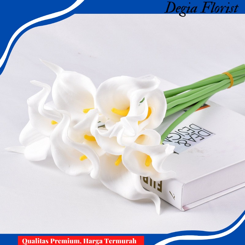 Jual Bunga Sintetis Lily 1 Kuntum Bahan Latex Bunga Palsu Plastik Calla ...