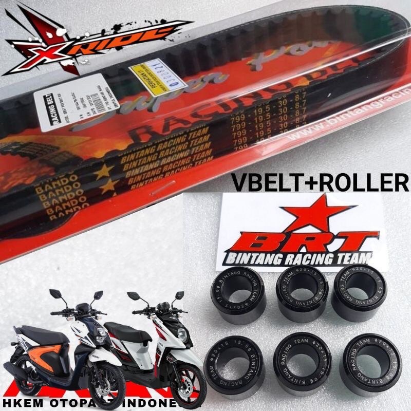 Jual PAKET CVT XRIDE 115 / X RIDE 125 VANBELT 2PH 54P SET ROLLER RACING ...