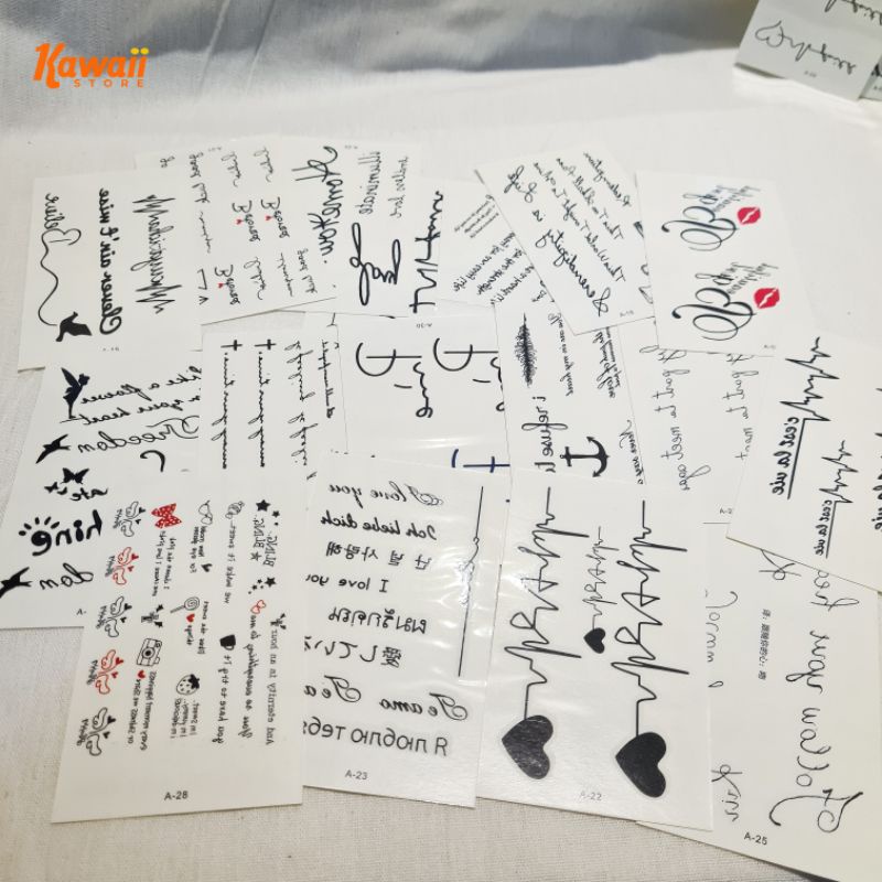 Jual 10pcs Tato temporer lucu sticker tattoo temporary tulisan quote ...