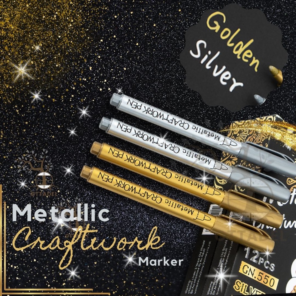 Jual Ottadel SY01 Metallic Gold Silver Pen Marker Spidol Metalik Emas ...