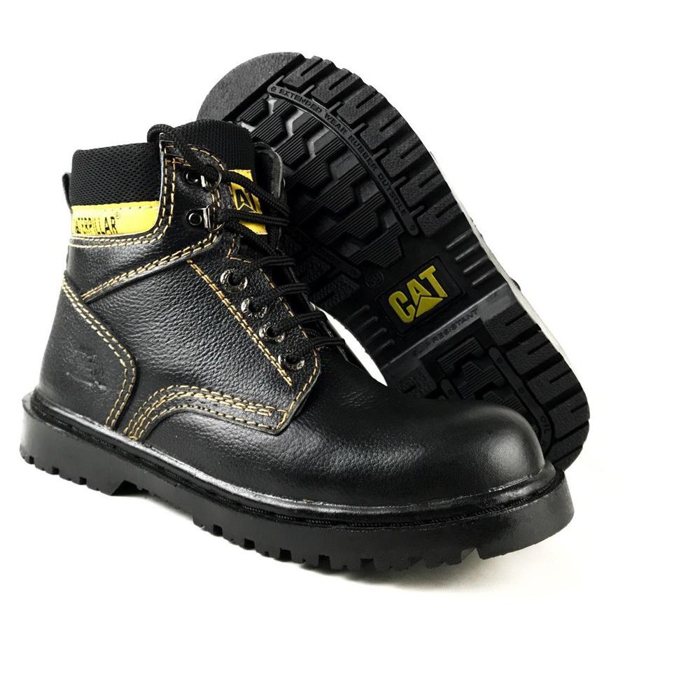 Jual Sepatu Safety Boots Pria Kulit Asli Ujung Besi Baja Sefty Cowok ...