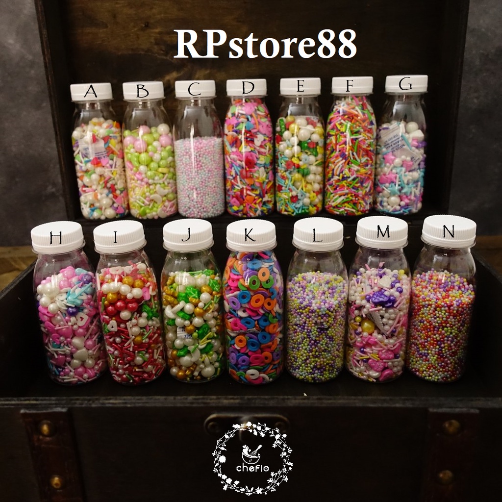 Jual Chefio Edible Sprinkle Cake / Sugar Beads Trimit Topping Cake Ice ...