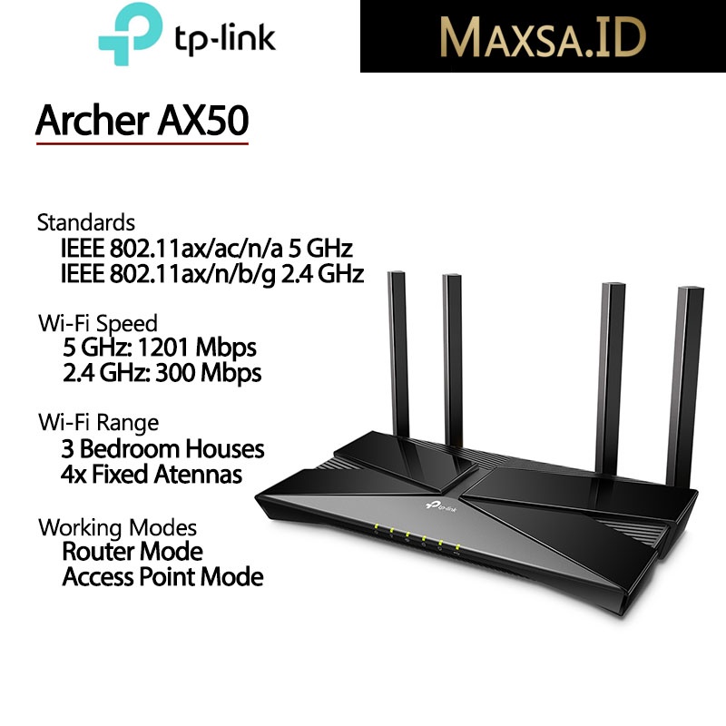 Jual TP-Link Archer AX50 AX3000 Dual-Band Wi-Fi 6 Router | Shopee Indonesia