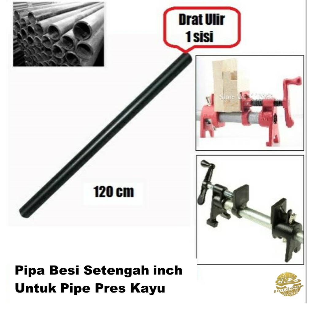 Jual Pipa Besi Sch40 Setengah Inch Panjang 120 Cm Untuk Pipe Clamp Pres ...