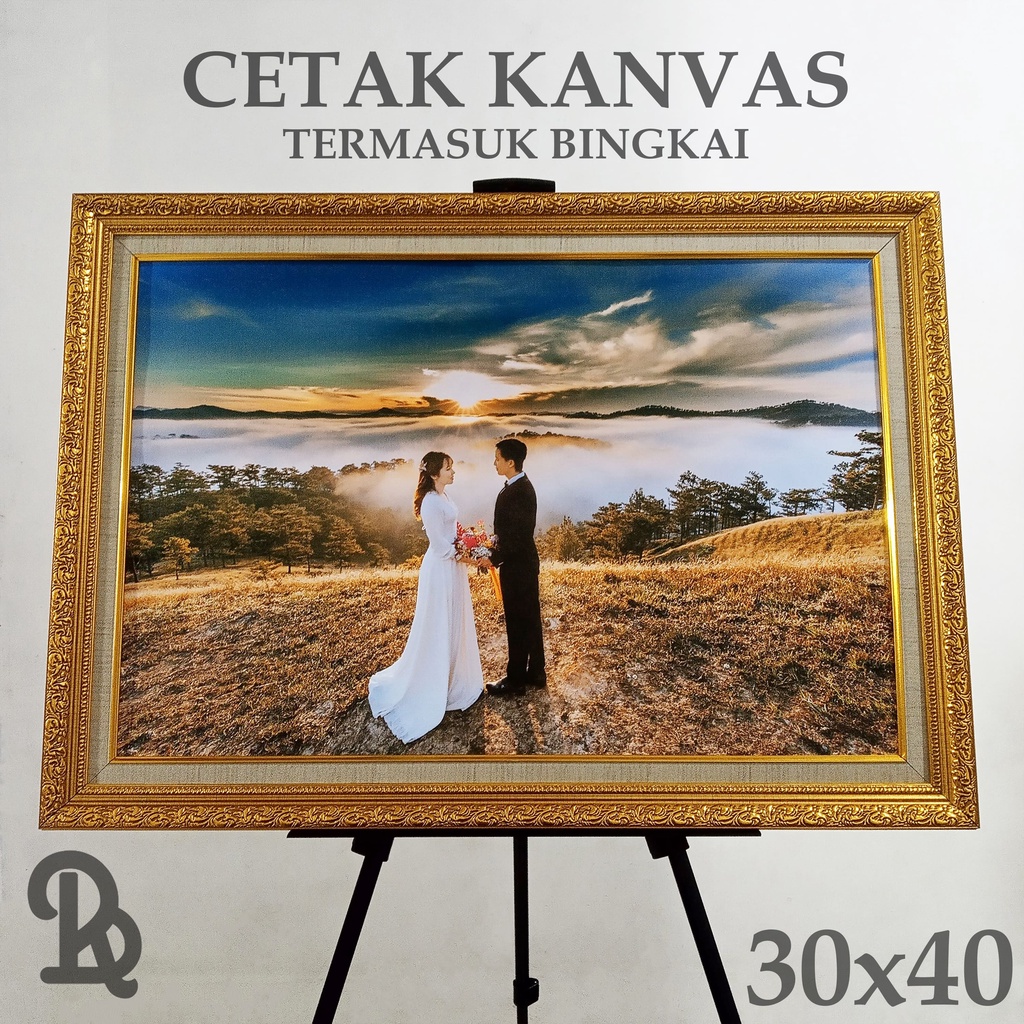 Jual cetak foto kanvas + bingkai double frame (30x40cm) canvas photo | Shopee Indonesia