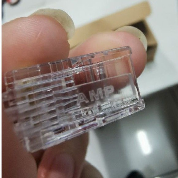 Jual pin RJ45 AMP konektor kabel lan internet jeck connector | Shopee ...