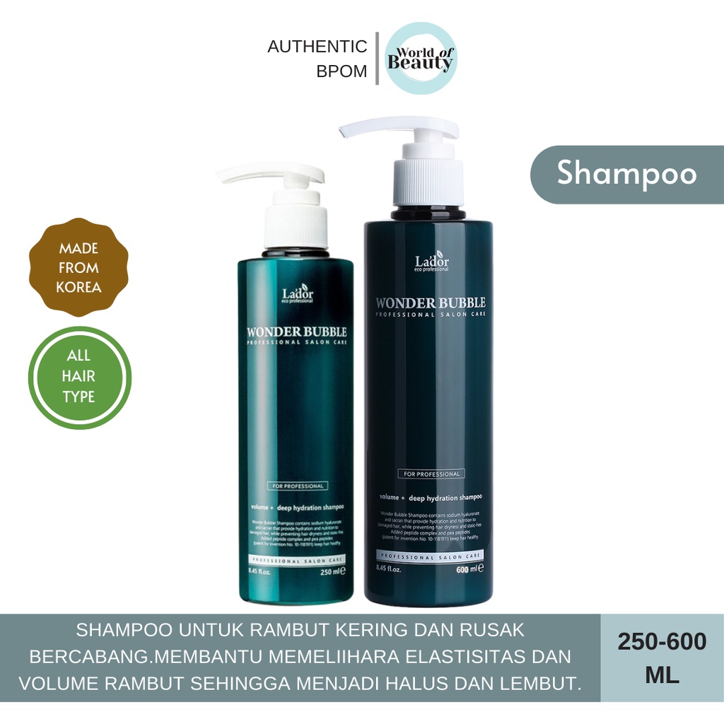 Jual Lador Wonder Bubble Volume+Deep Hydration Shampoo | Shopee Indonesia
