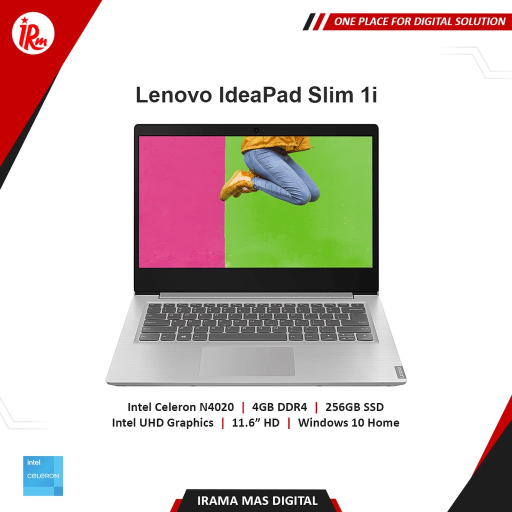 Jual Lenovo IdeaPad Slim 1i - Intel Celeron N4020 4GB 256GB SSD HD W10 ...