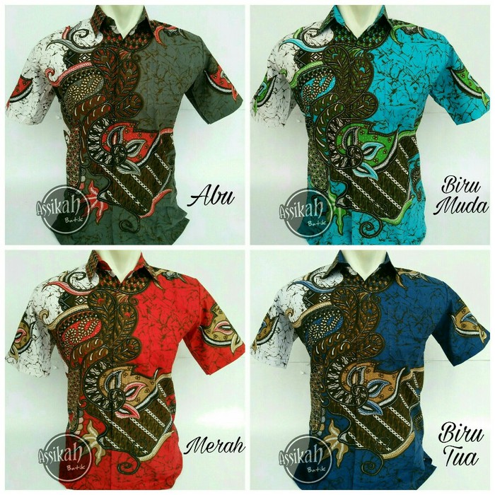 Jual Model Kemeja Batik Modern Pria Khas Pekalongan || Batik Wayang ...