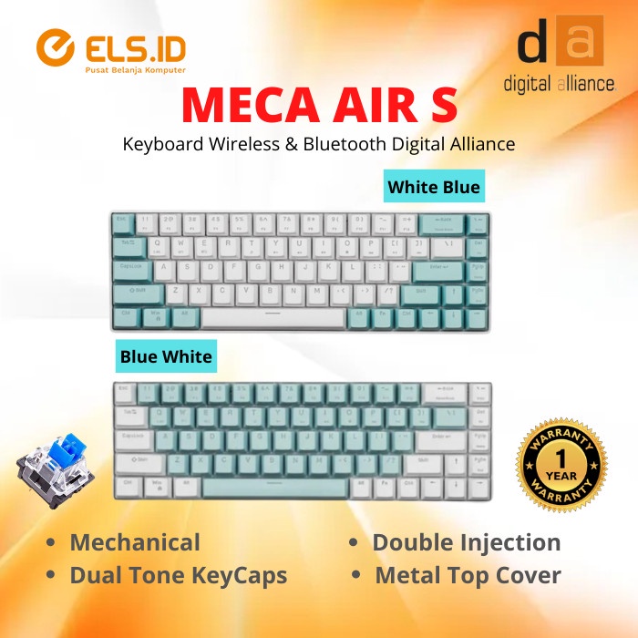 Jual MECA Air S Keyboard Wireless & Bluetooth Digital Alliance Switch ...