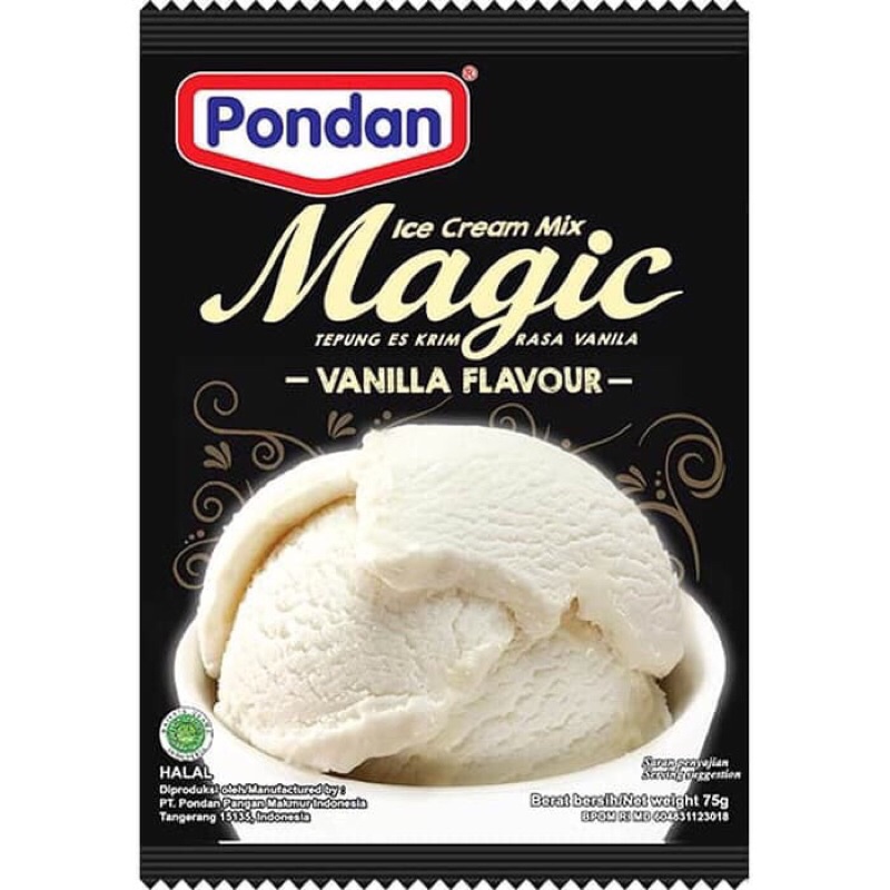 Jual Pondan Ice Cream Magic Rasa Vanila sachet 75 gr | Shopee Indonesia