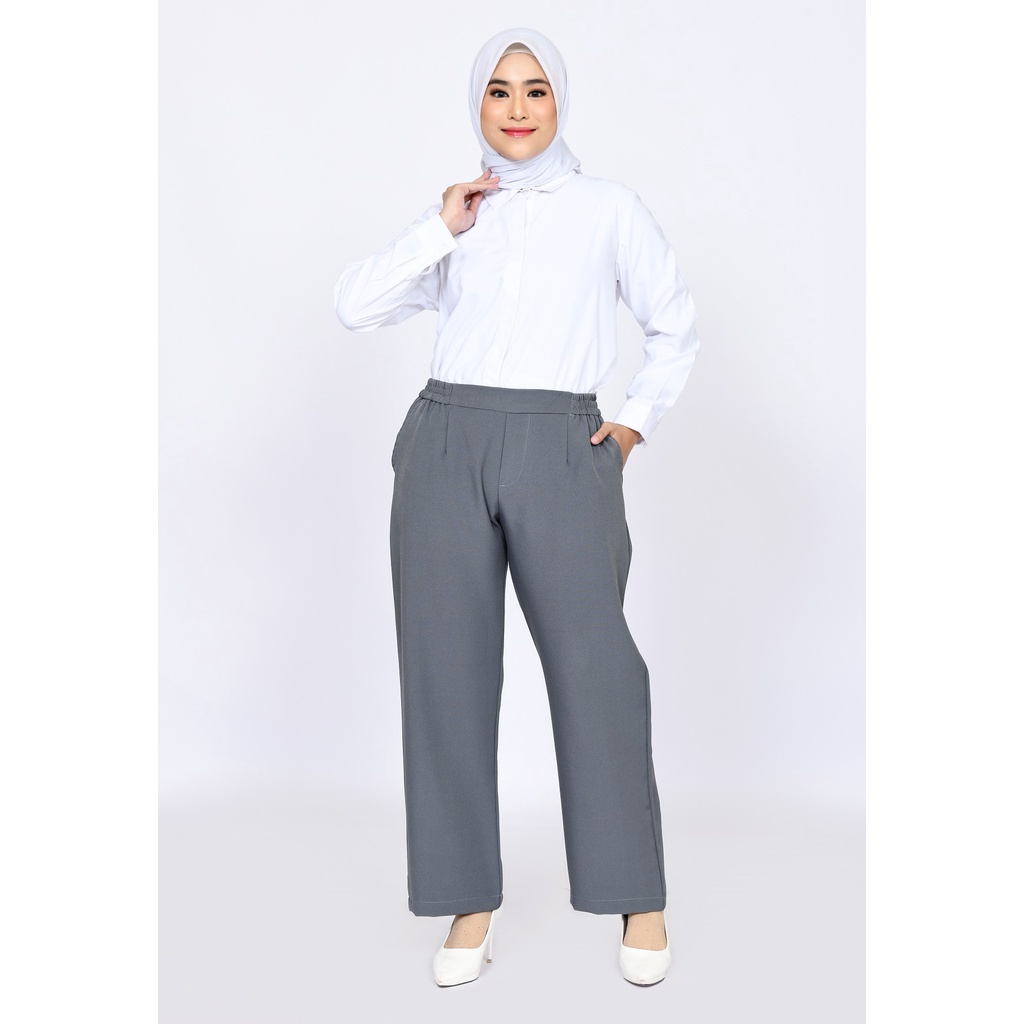 Jual Celana Muslim Wanita Formal Kerja Kantor Anti Kusut Ironless Fit ...