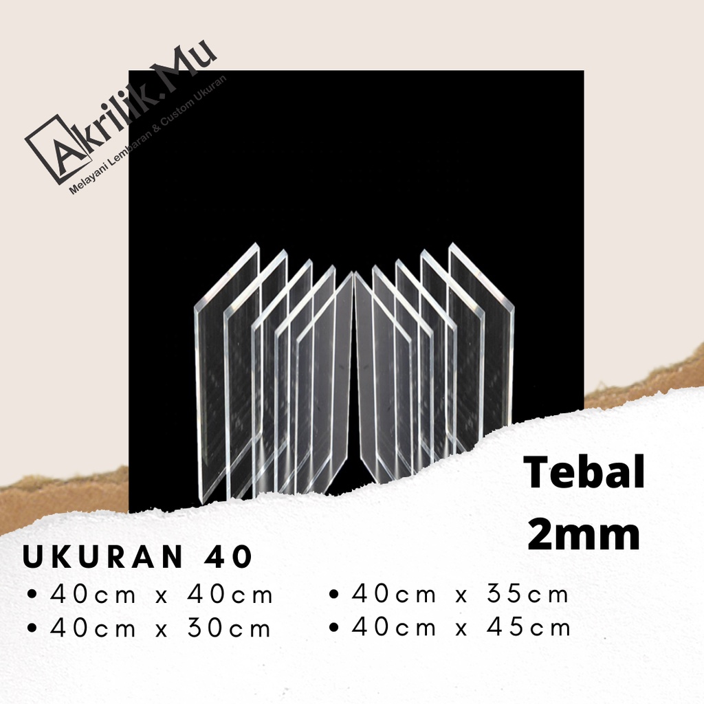 Jual Lembaran Akrilik Bening 40x40cm 2mm, Acrylic Sheet | Shopee Indonesia