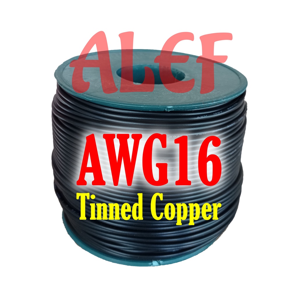 Jual 5Meter kabel awg 16 hitam black awg16 awm serabut tinned copper ...