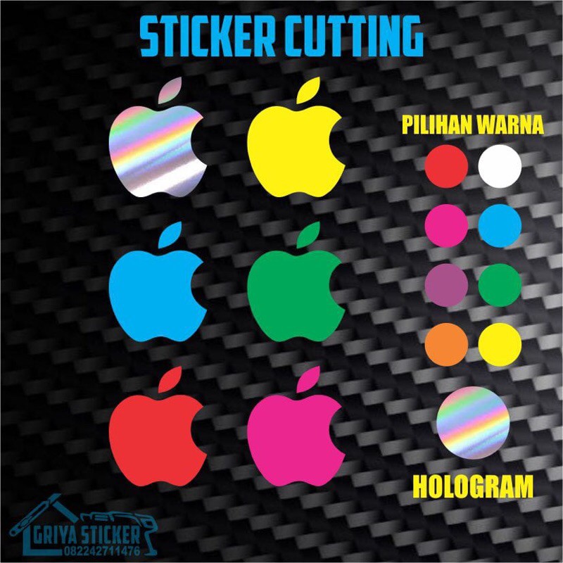 Jual Sticker cutting logo appl* iphon* stiker handphone hp laptop ...