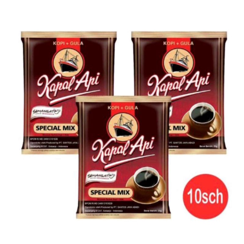 Jual KOPI KAPAL API SPECIAL MIX KOPI PLUS GULA 1 RENCENG ( 10 SACHET ...