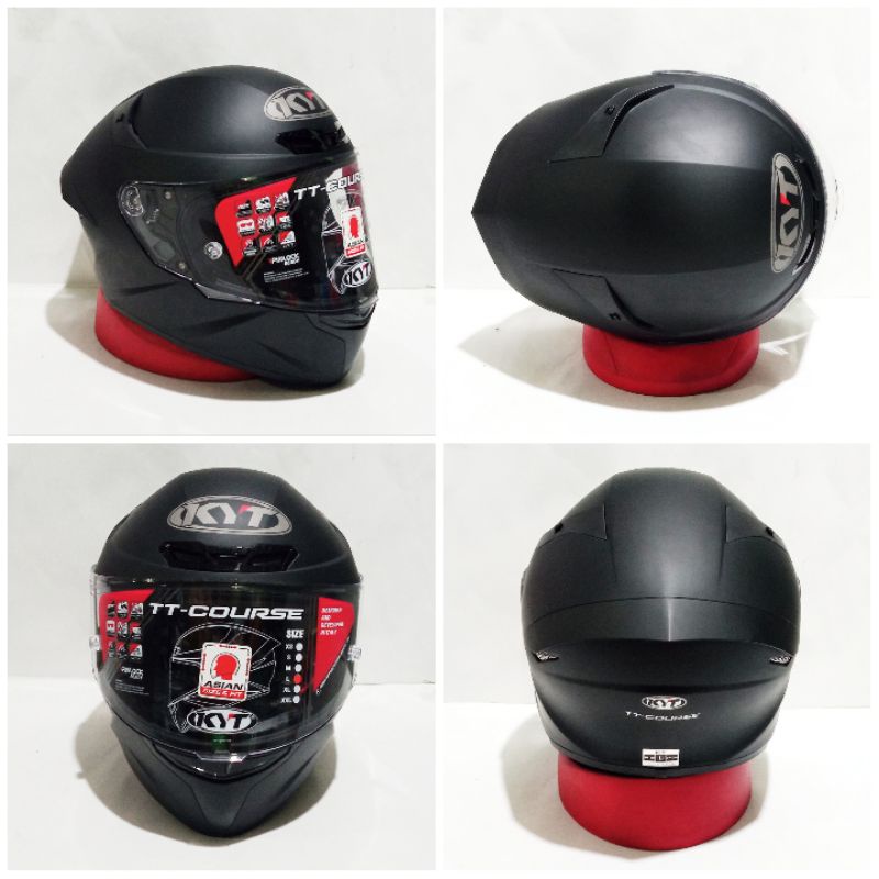 Jual KYT TT COURSE PLAIN MATT BLACK | TT COURSE BLACK DOFF | Shopee Indonesia