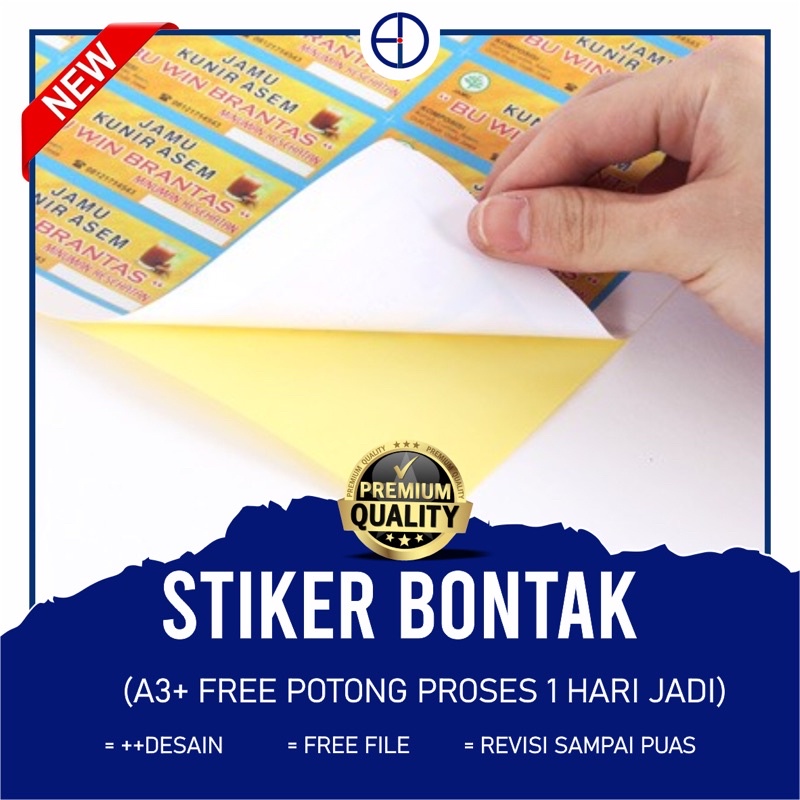 Jual CETAK STIKER BONTAK PRODUK A3+ FREE POTONG | Shopee Indonesia
