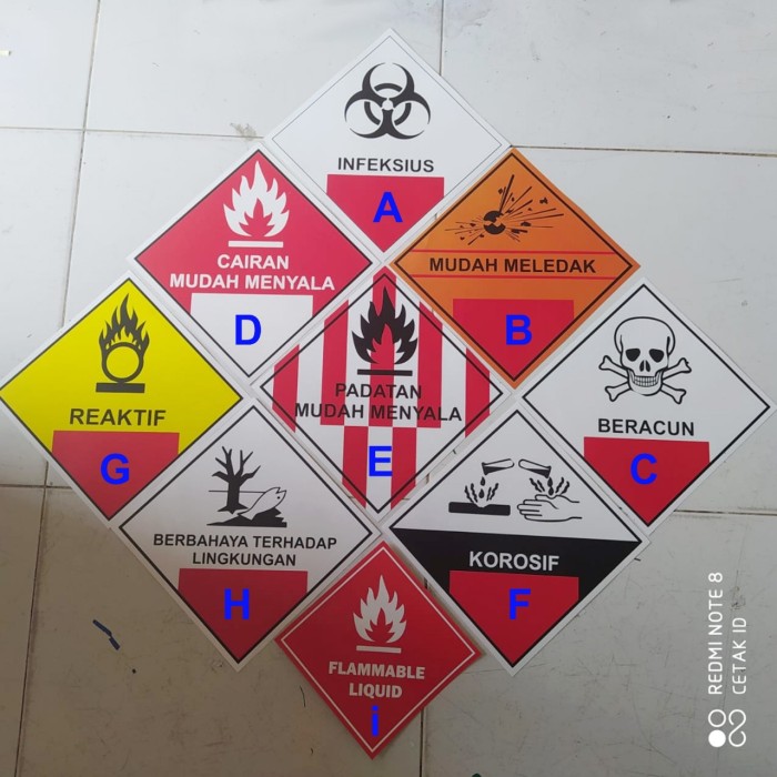 Jual STICKER SAFETY SIGN RAMBU TANDA PERINGATAN LIMBAH B3 UK. 20 X 20CM ...