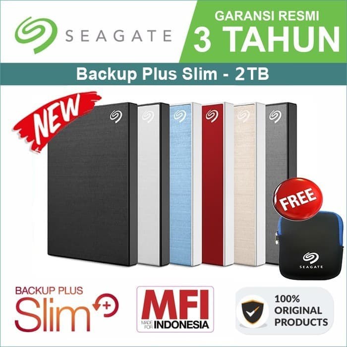 Jual Hardisk Eksternal Seagate Backup Plus / BUP Slim 2TB - Garansi ...