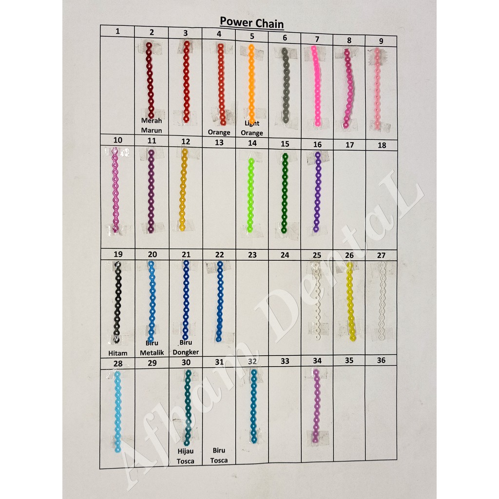 Jual DENTAL POWER CHAIN KARET CHAIN UNTUK BEHEL BRACKET 50CM / AFHAM ...