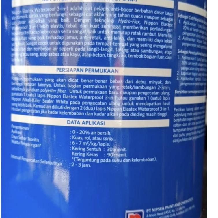 Jual CAT pelapis anti bocor ELASTEX 3 IN 1 NIPPON PAINT 1KG / 1 KG TEMBOK DINDING WATERPROOF ...