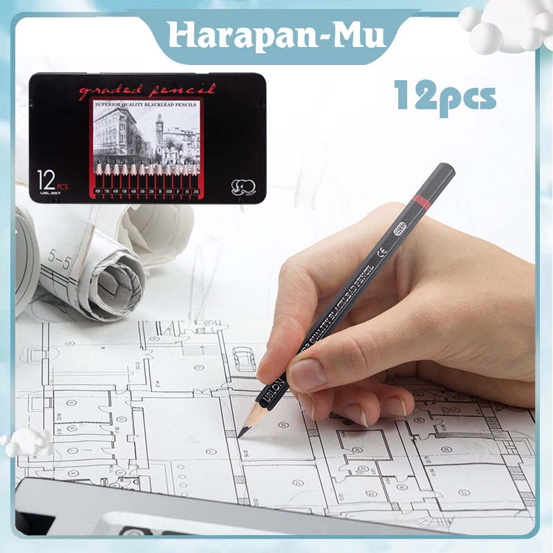 Jual Isi 12 Pensil Sketsa Pensil Gambar Lengkap Drawing Pencil Set Charcoal Pencils Set | Shopee ...