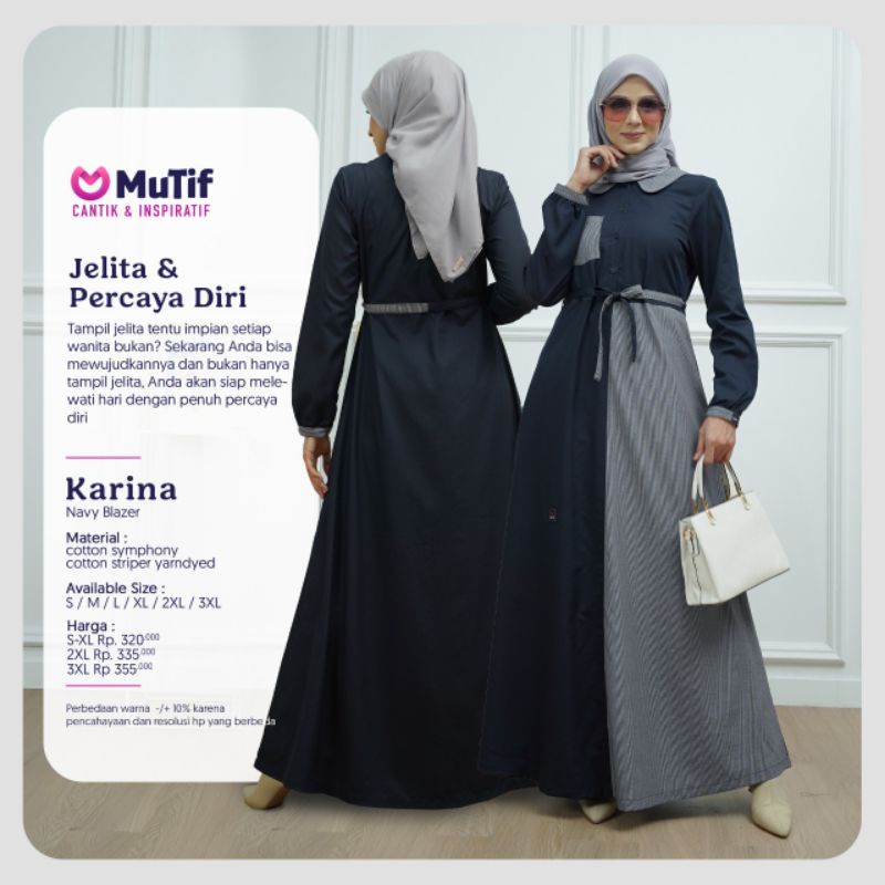 Jual GAMIS MUTIF TERBARU KARINA NAVY | Shopee Indonesia