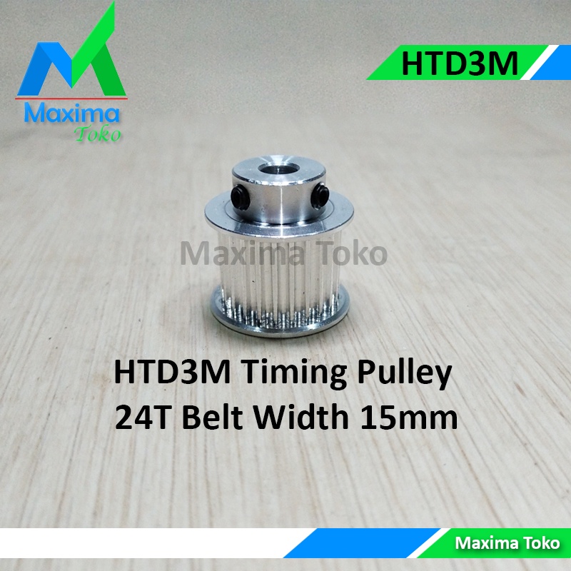 Jual HTD3M Timing Pulley Gigi 24 Teeth Bore 5mm 6mm 6.35mm 8mm 10mm 12mm 14mm HTD 3M 24T Lubang ...