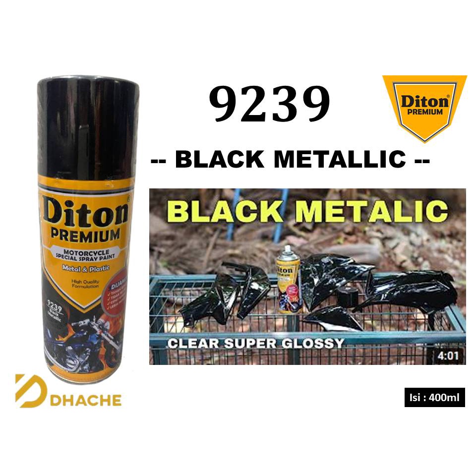 Jual Cat Pilox Diton Premium 9239 Black Metallic hitam metalik 400cc ...