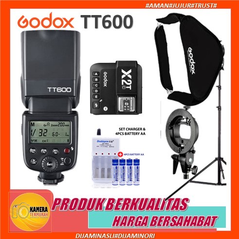 Jual Paket Speedlite Flash Godox TT600 Universal + Trigger Godox X2T ...