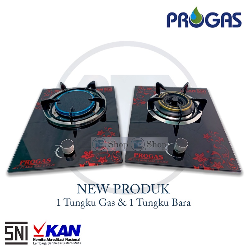Jual Kompor Gas Kaca Progas 1 Tungku Kompor Kaca Bara Infrared Kompor ...