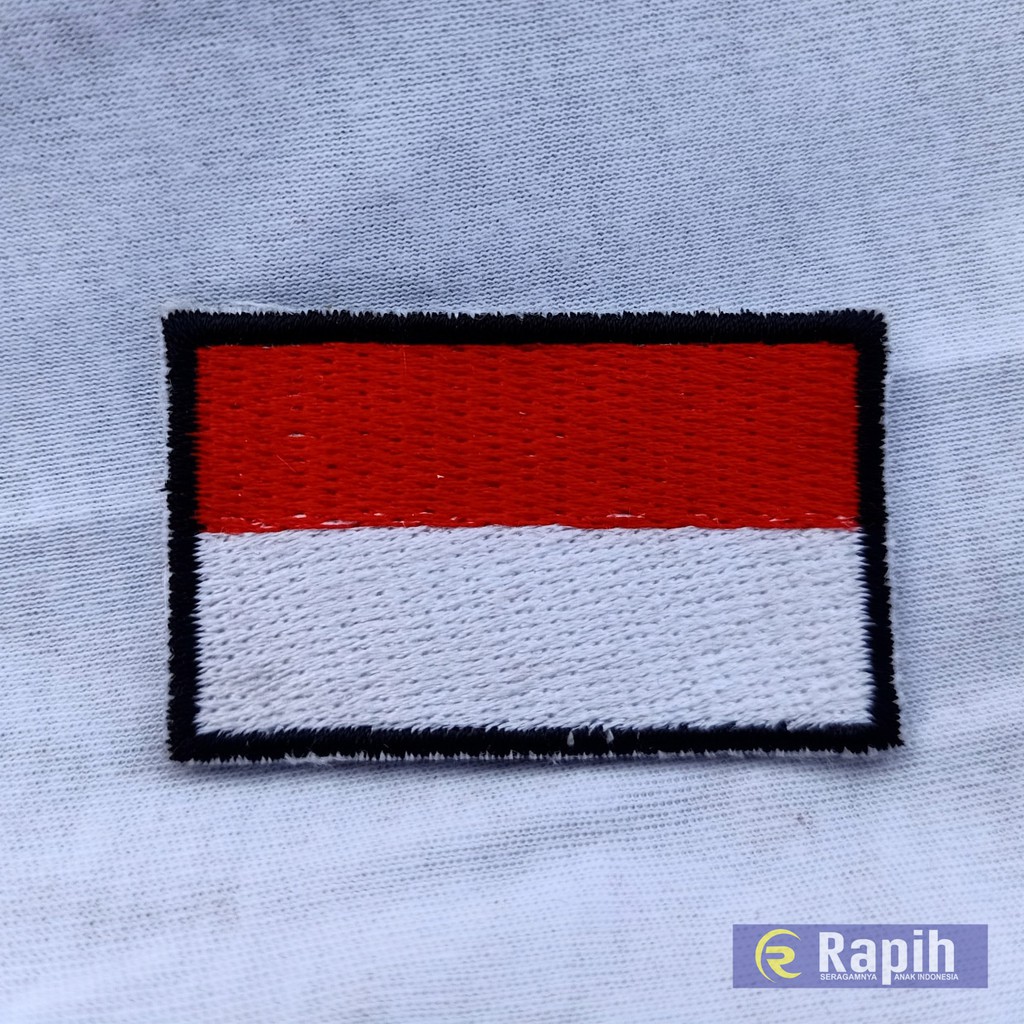 Jual PATCH/BET BENDERA MERAH PUTIH LIS HITAM | Shopee Indonesia