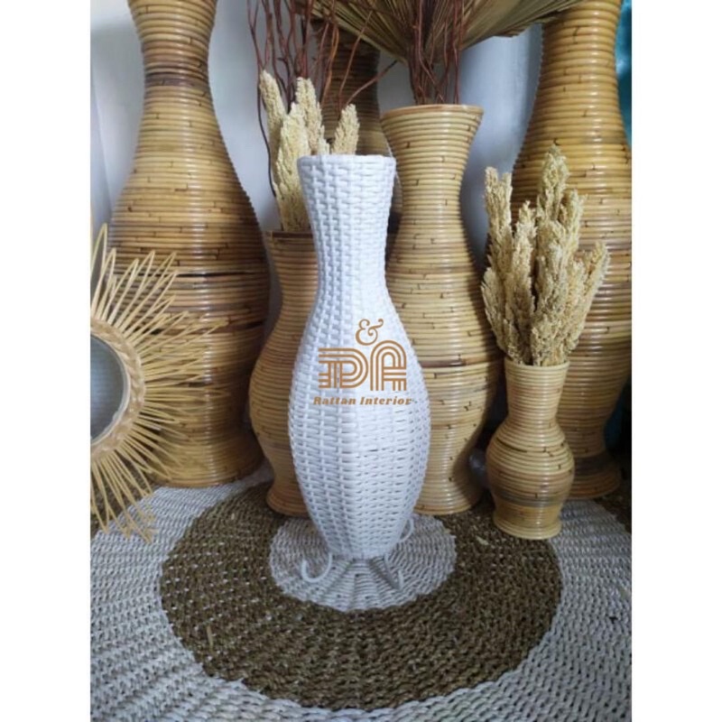 Jual Vas Bunga Sudut Guci Rotan Sintetis/uk60cm | Shopee Indonesia