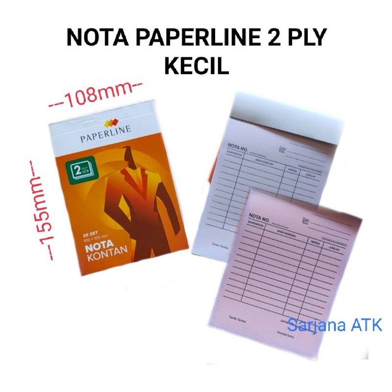 Jual Buku Nota Kontan Paperline Kecil 2 Ply NCR / Nota Kontan 2 Rangkap ...