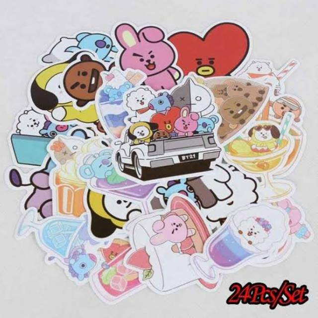 Jual BT21 STICKER SET DAPAT 24pcs | Shopee Indonesia