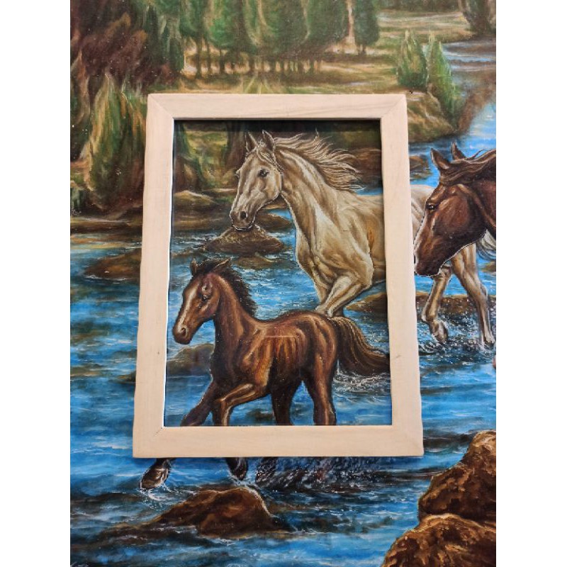 Jual Frame bingkai A4 kayu pinus natural standard dokumen foto photo ...