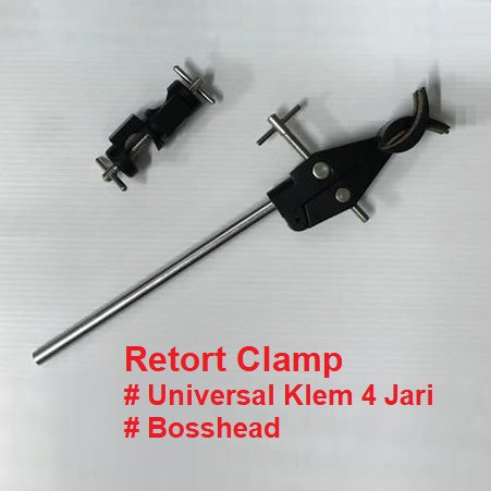 Jual RETORT CLAMP UNIVERSAL, KLEM 4 JARI + BOSSHEAD 1 PASANG LOKAL ...