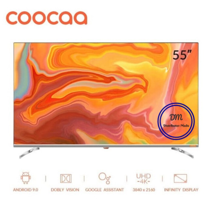 Jual COOCAA 55 inch 4K Android 9.0 Smart LED TV- Dolby Vision-Wifi ...