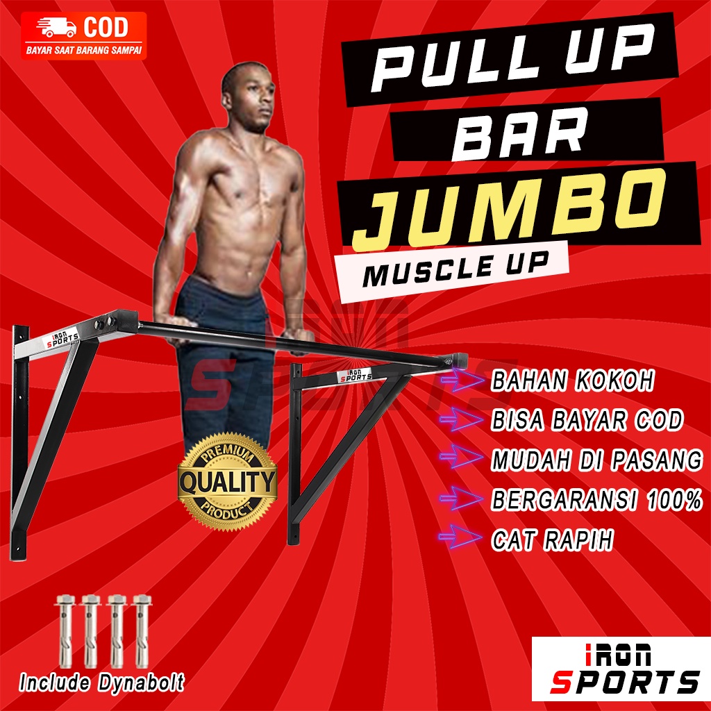 Jual Alat Fitness Pull Up Bar Jumbo Max Beban 250kg Muscle Chin Up Gym ...