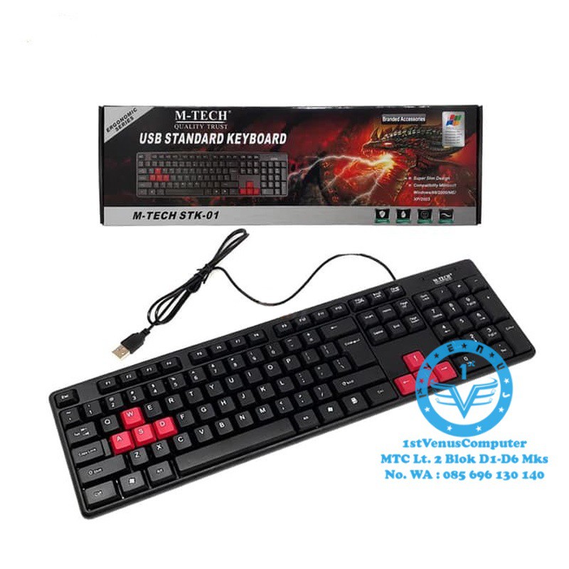 Jual KEYBOARD M-TECH USB STANDARD / KEYBOARD USB / KB01-MTC | Shopee ...