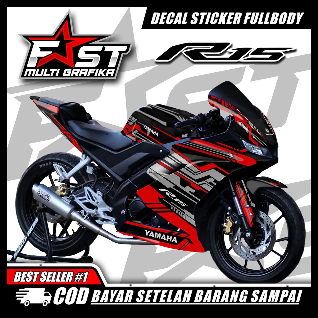 Jual Stiker Striping Decal Yamaha R15 V3, Sticker Decal R15 V3, Sticker ...