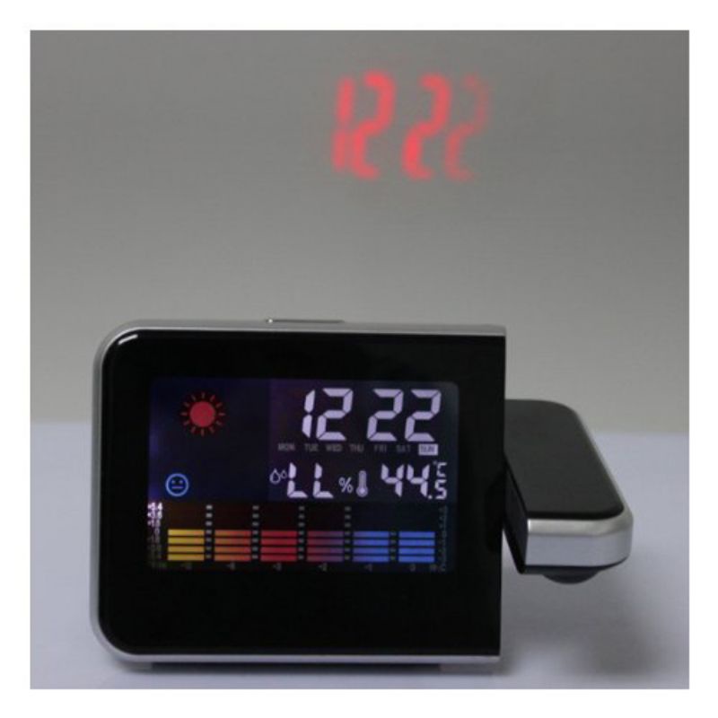 Jual Jam Digital Proyektor Penunjuk Cuaca Black | Shopee Indonesia