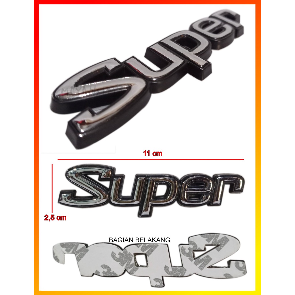 Jual Emblem Car Logo Mobil Super Chrome Dasar Hitam | Shopee Indonesia