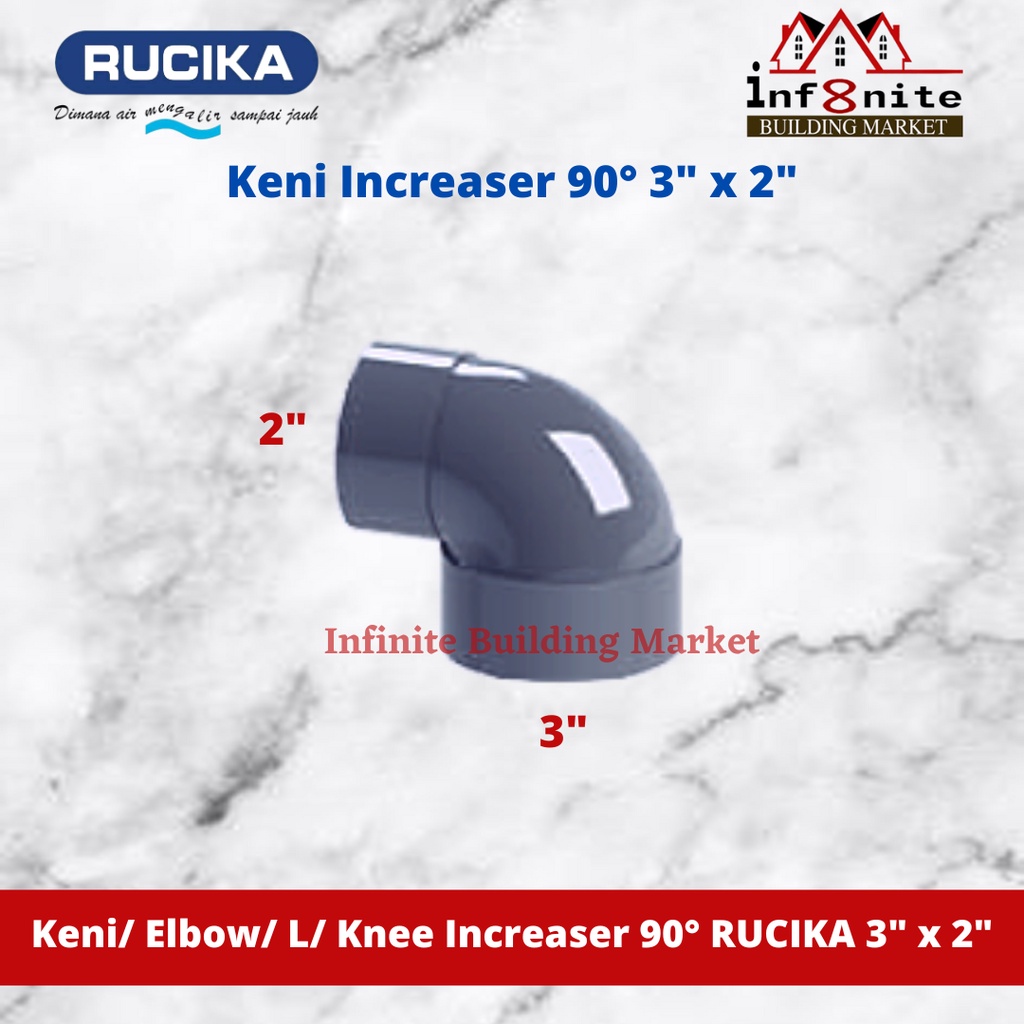 Jual Keni Knee Increaser VUL 90 RUCIKA Elbow L Bengkokan 3" x 2 ...
