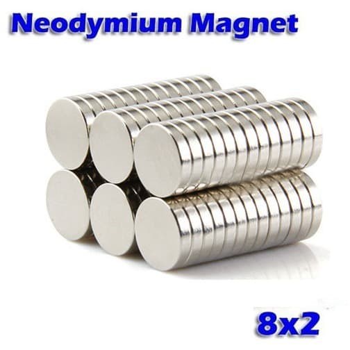 Jual Magnet Neodymium super kuat Silinder N52 ukuran 8x2mm Rare Magnet ...