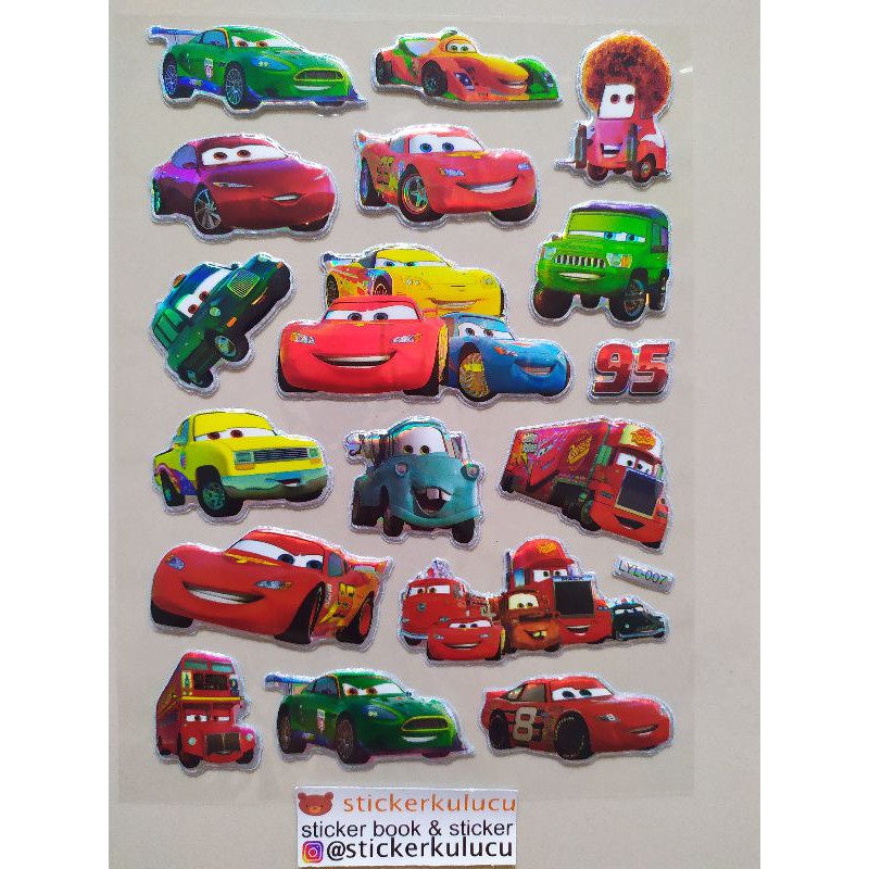 Jual Stiker timbul Hologram CARS 17x28cm | Shopee Indonesia